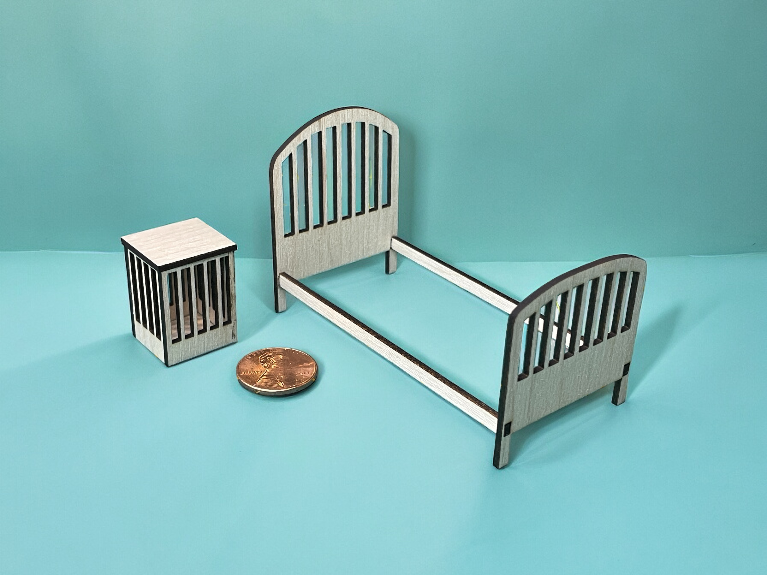 Craftsman Bed and End Table | Create.Miniatures.org