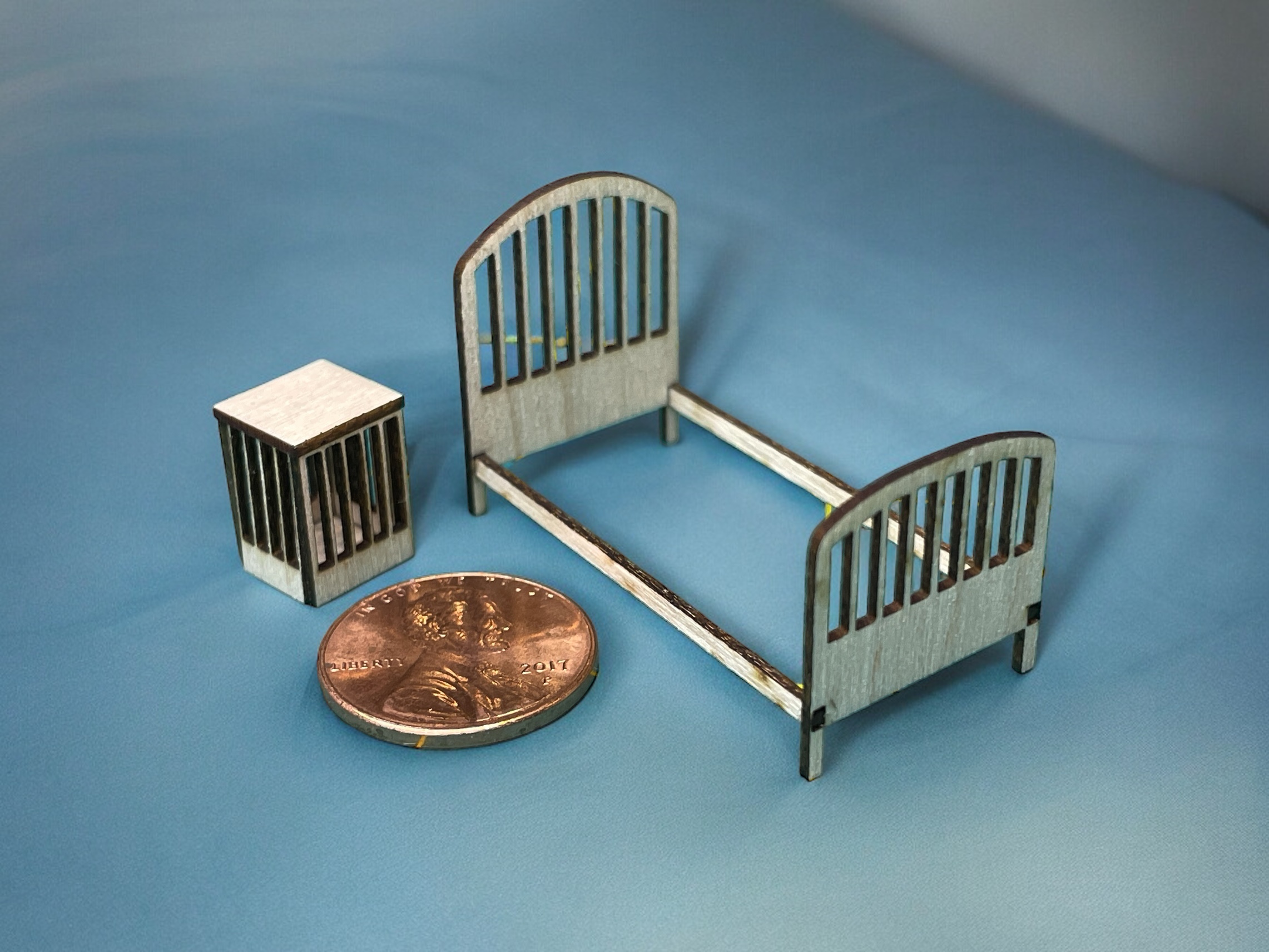 Craftsman Bed and End Table | Create.Miniatures.org